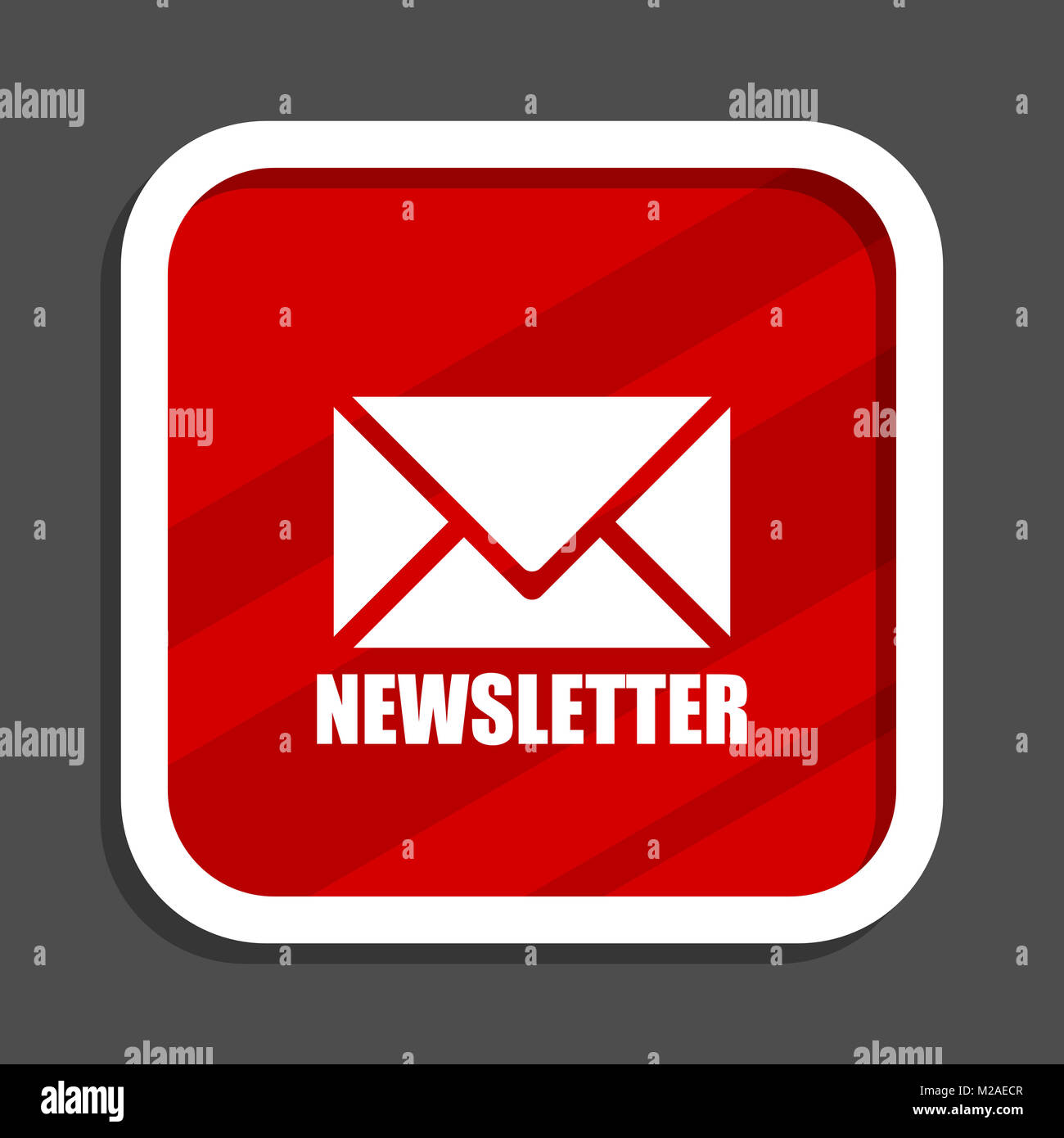 Newsletter icon. Flat design square internet banner Stock Photo - Alamy