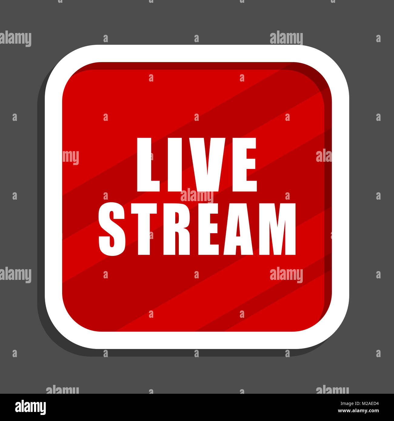 Live stream icon. Flat design square internet banner Stock Photo - Alamy