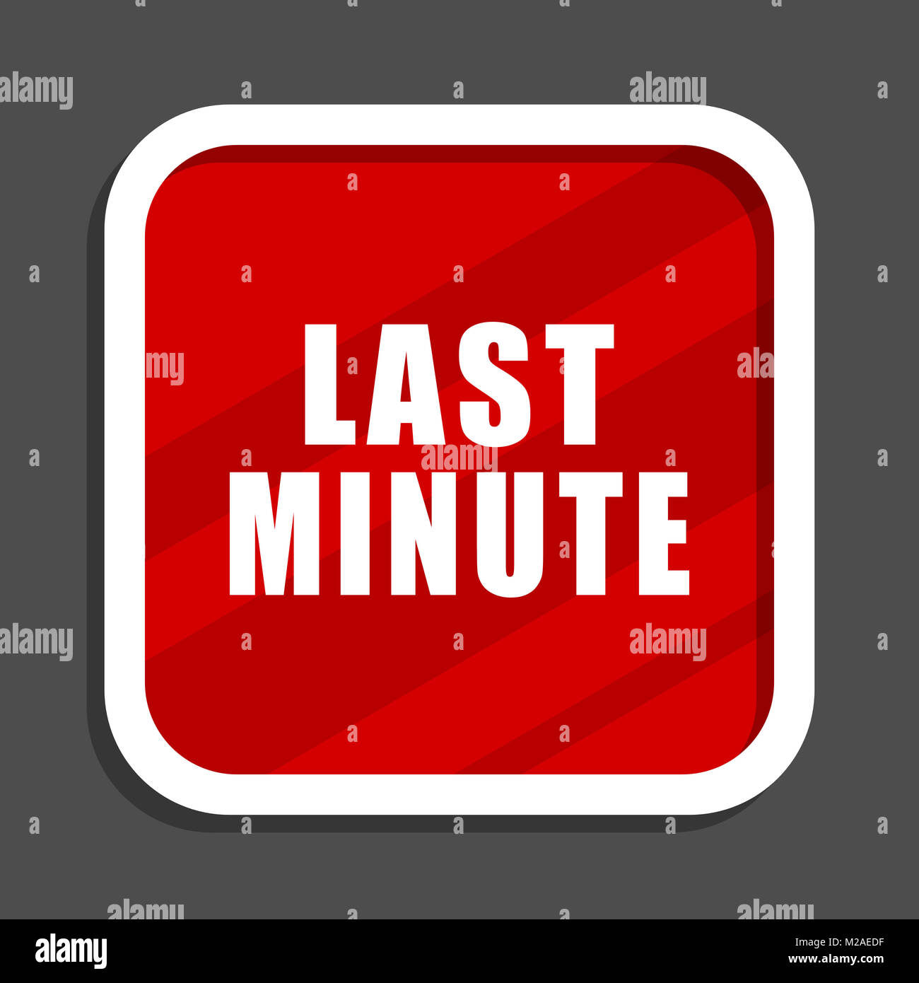 Last minute icon. Flat design square internet banner Stock Photo - Alamy