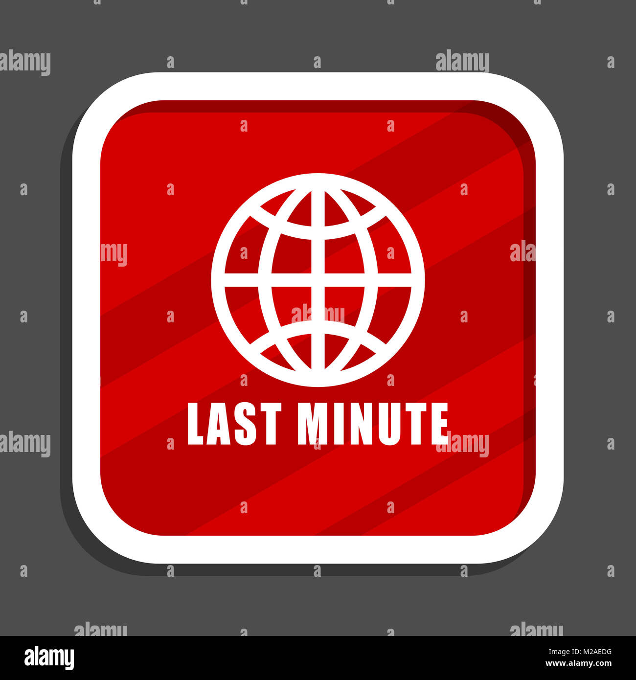 Last minute icon. Flat design square internet banner Stock Photo - Alamy