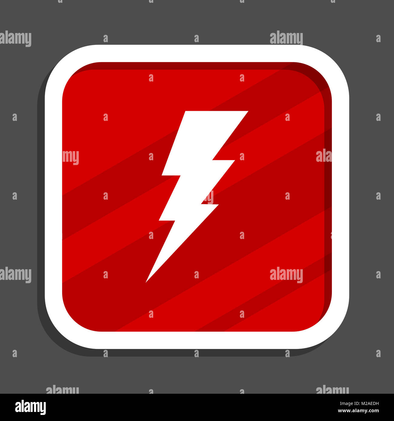 Bolt icon. Flat design square internet banner Stock Photo - Alamy