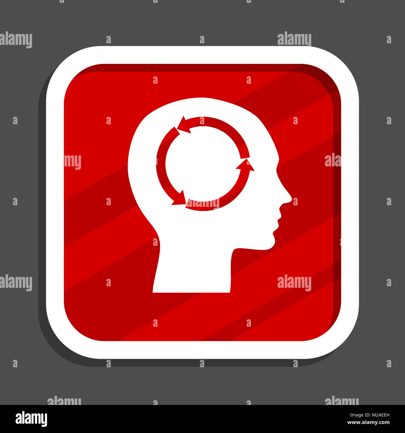 Head icon. Flat design square internet banner Stock Photo - Alamy