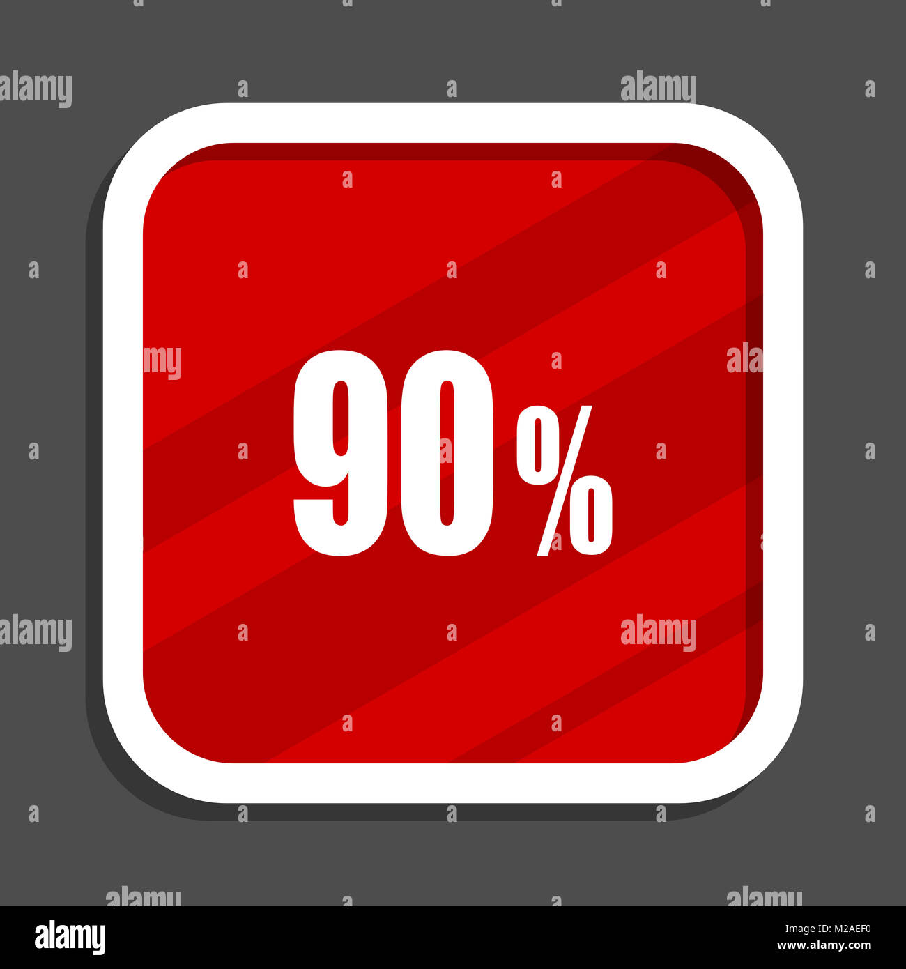 90 percent icon. Flat design square internet banner Stock Photo - Alamy