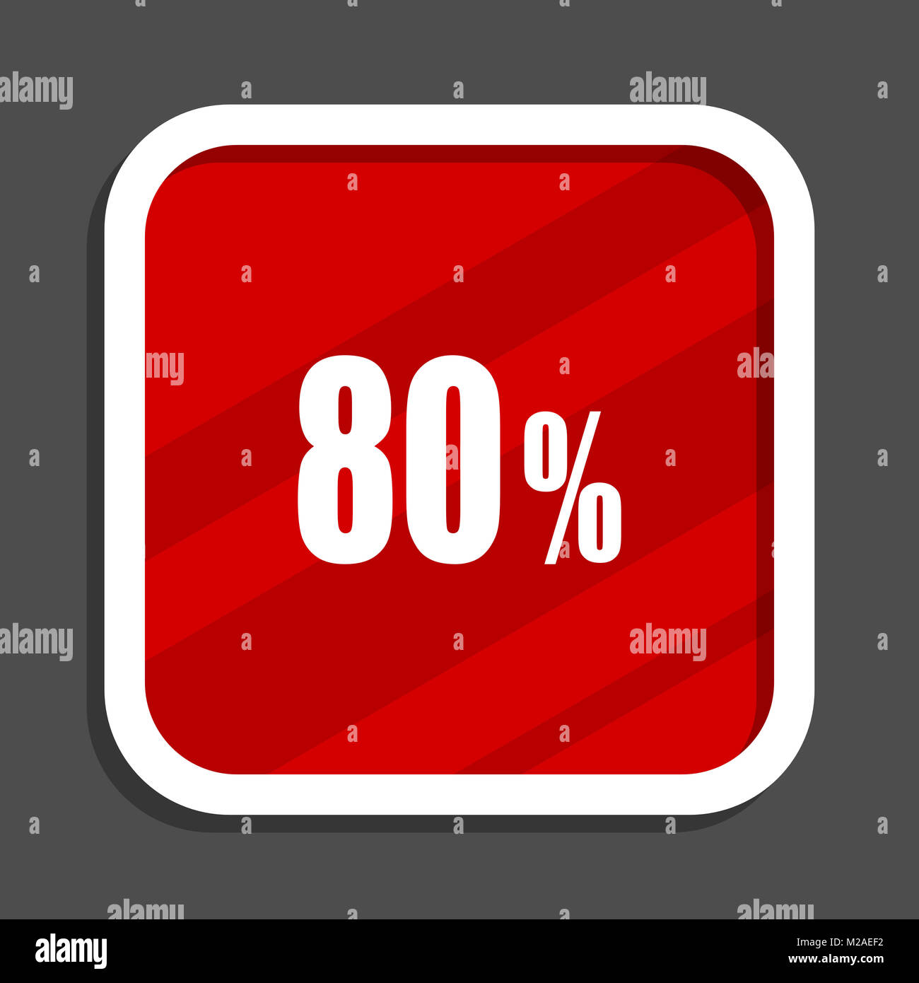 80 percent icon. Flat design square internet banner Stock Photo - Alamy