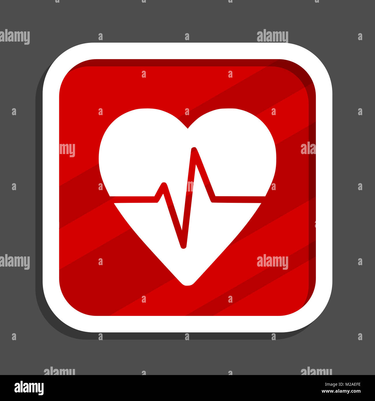 Pulse icon. Flat design square internet banner Stock Photo - Alamy