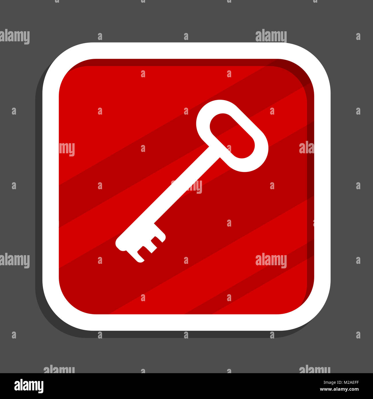 Key icon. Flat design square internet banner Stock Photo - Alamy