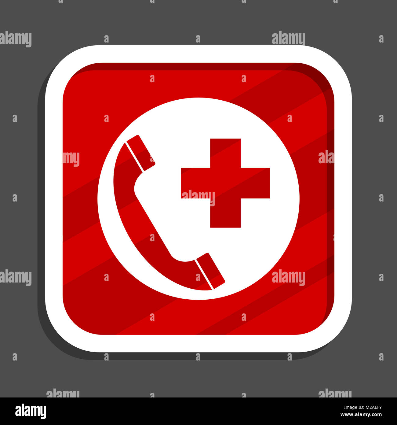 Emergency call icon. Flat design square internet banner Stock Photo - Alamy