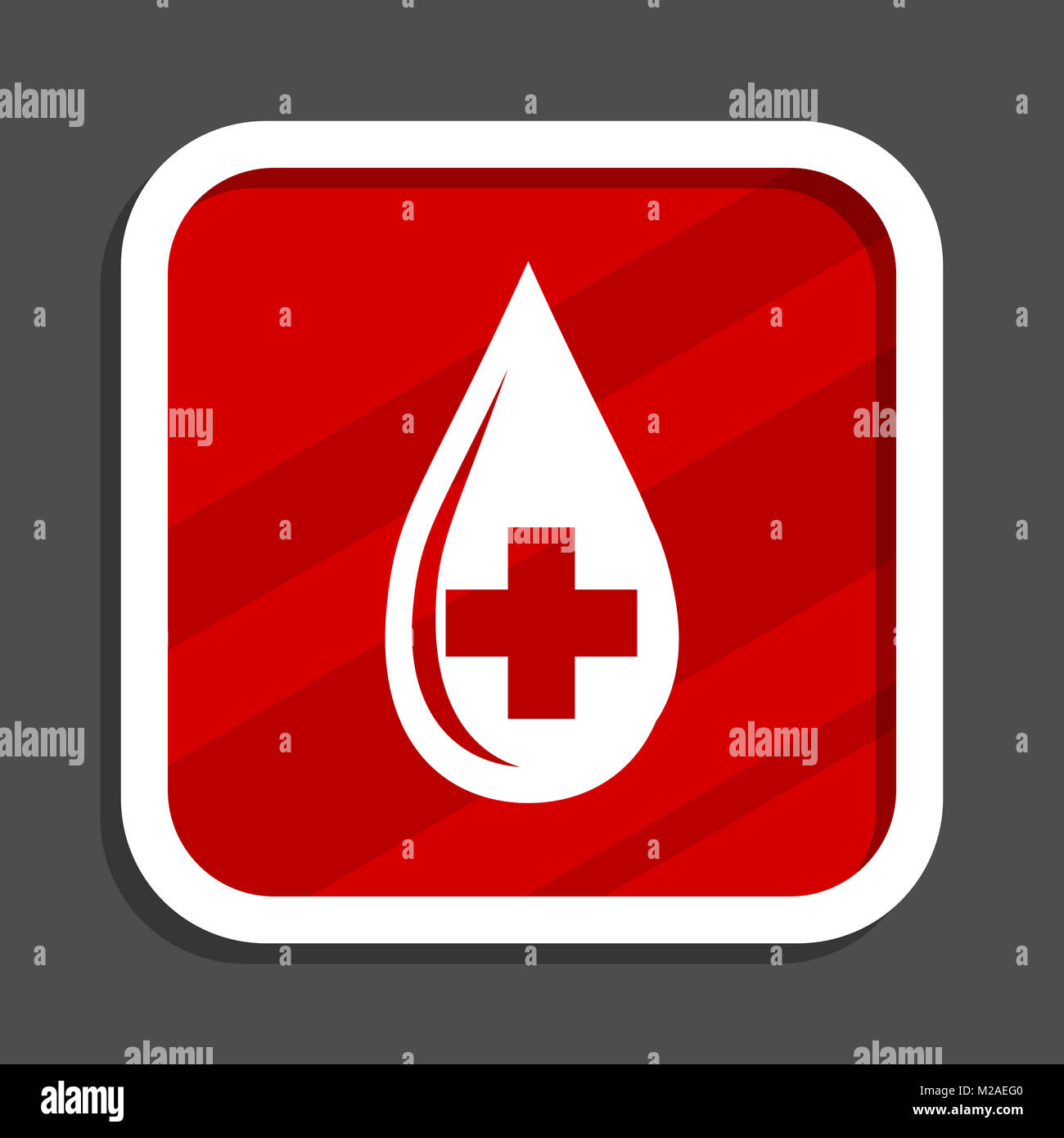 Blood icon. Flat design square internet banner Stock Photo - Alamy