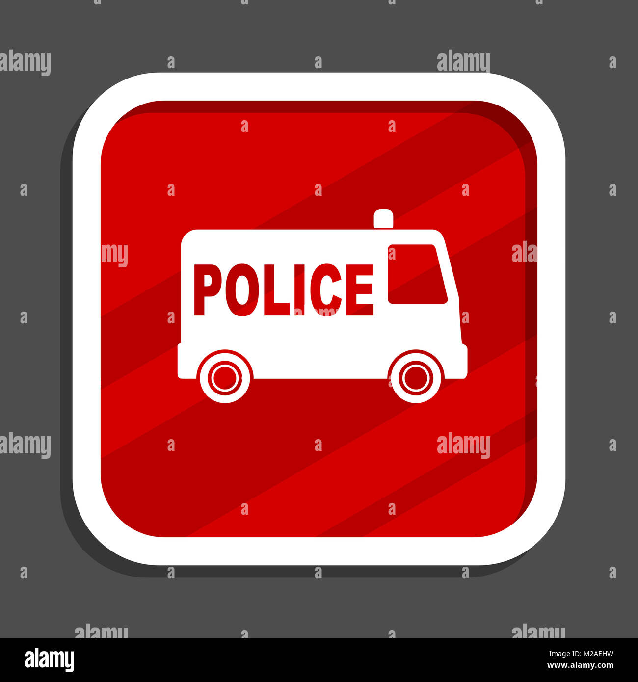 Police icon. Flat design square internet banner Stock Photo - Alamy