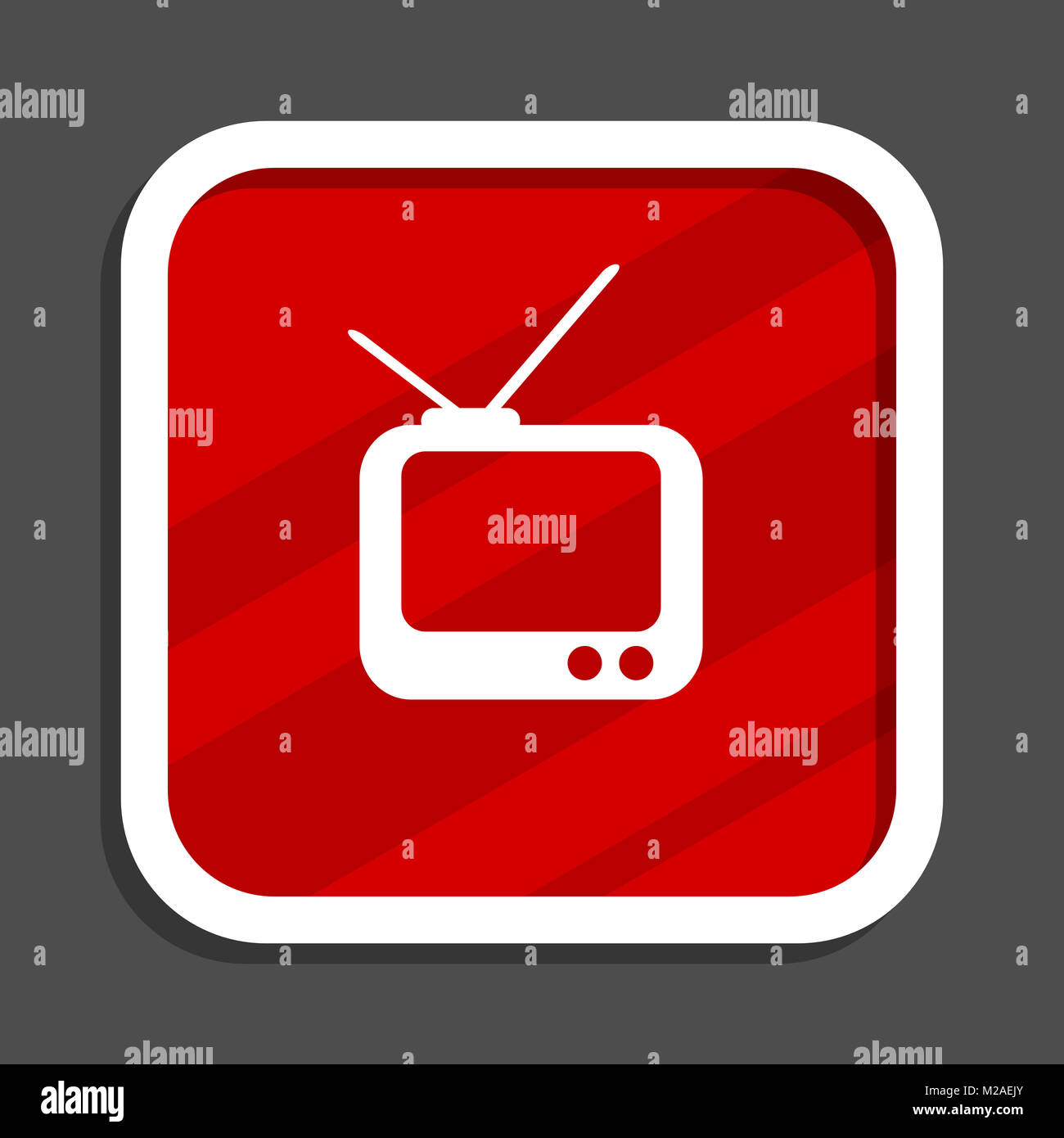 Tv icon. Flat design square internet banner Stock Photo - Alamy