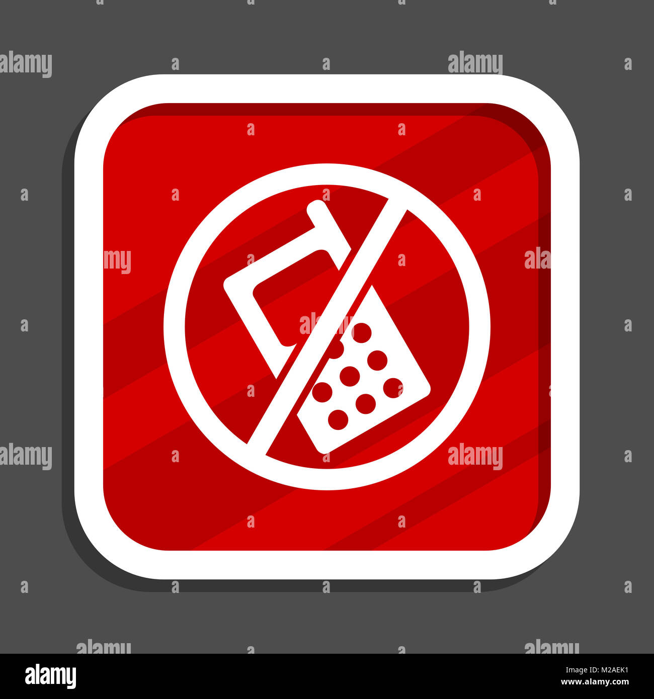 No phone icon. Flat design square internet banner Stock Photo - Alamy