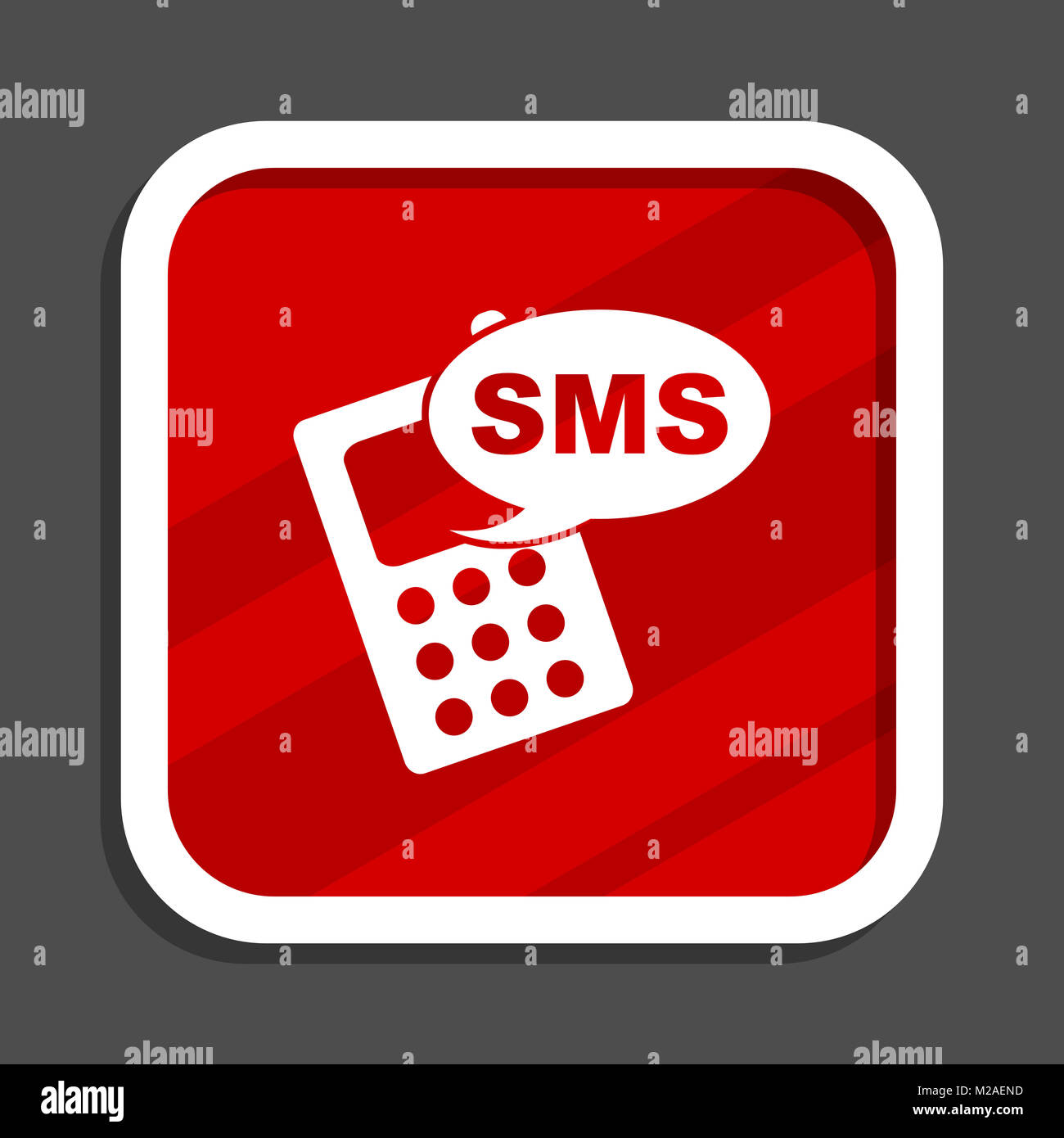 Sms icon. Flat design square internet banner Stock Photo - Alamy