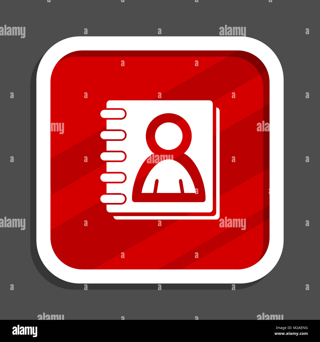 Address book icon. Flat design square internet banner Stock Photo - Alamy
