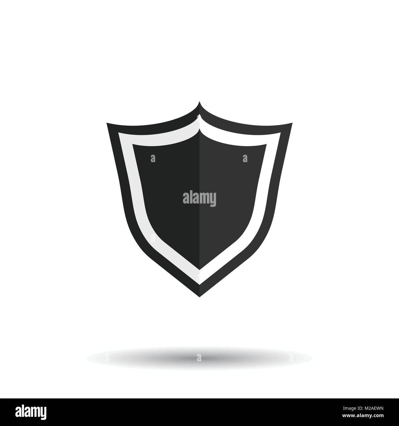 Shield protection icon. Vector illustration in flat style with shadow ...
