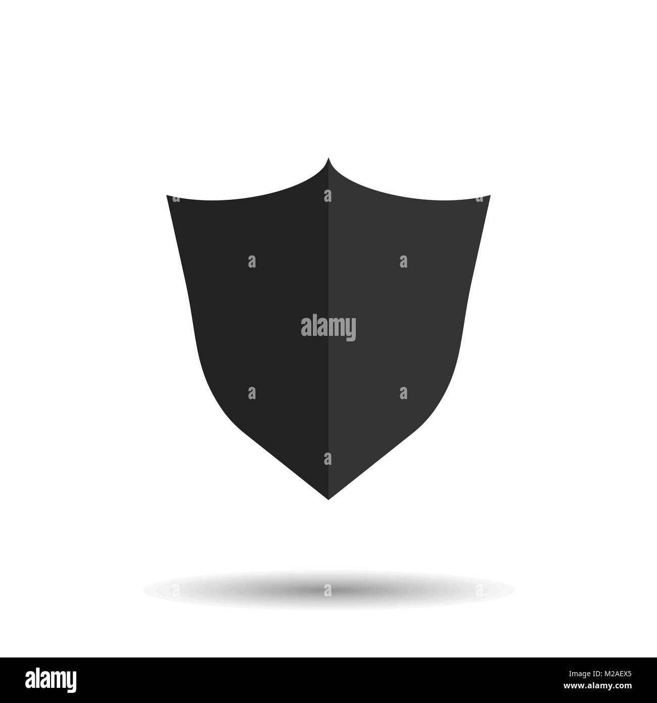 Shield protection icon. Vector illustration in flat style with shadow ...