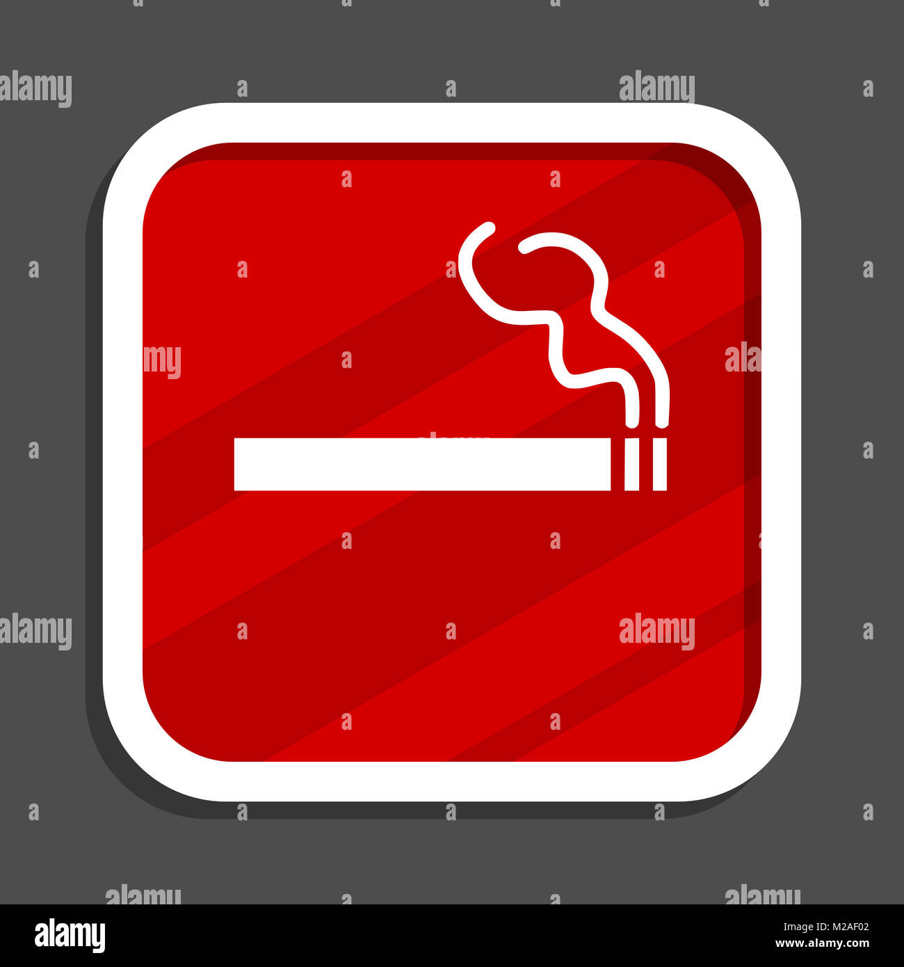 Cigarette icon. Flat design square internet banner Stock Photo - Alamy