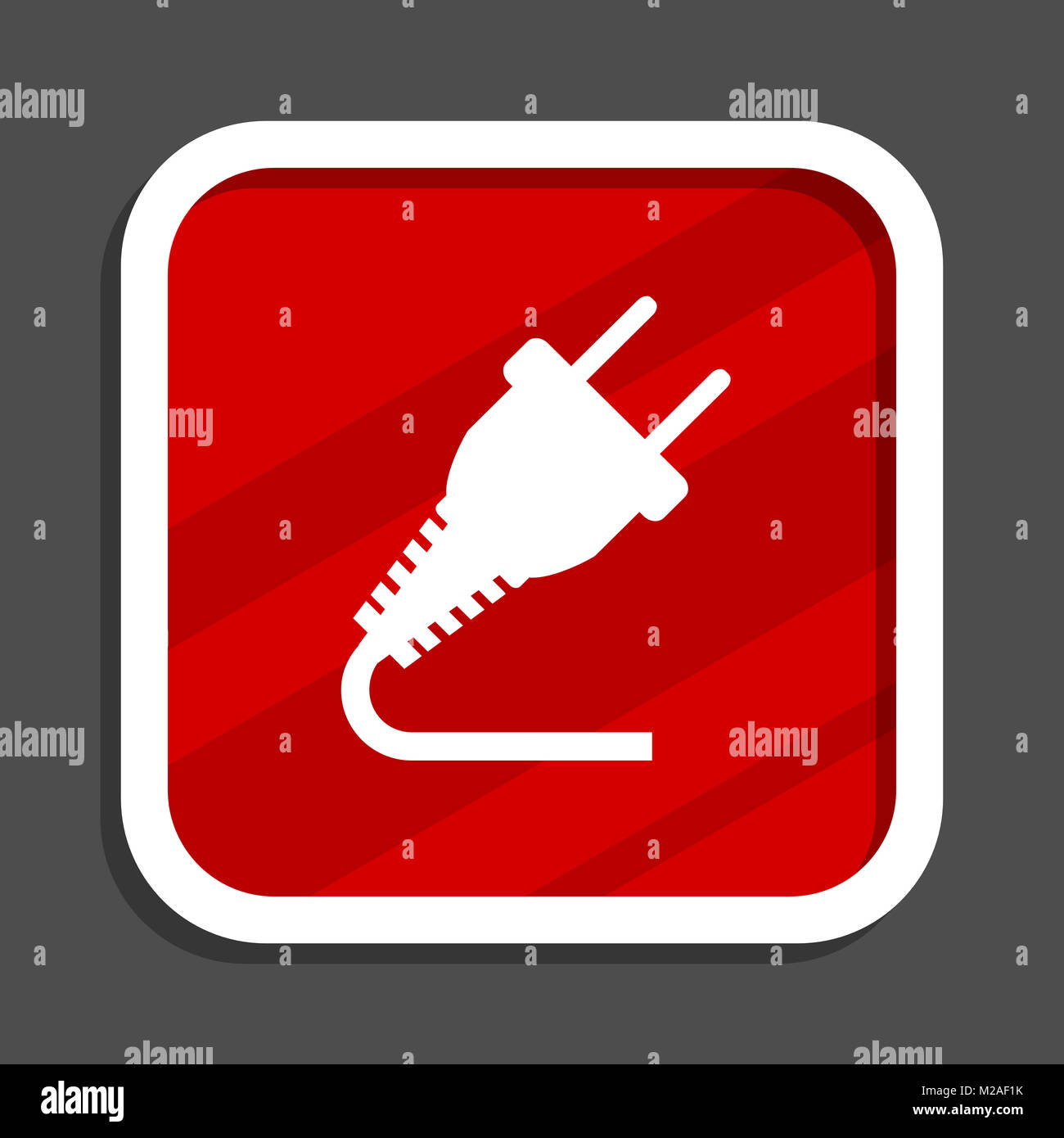 Plug icon. Flat design square internet banner Stock Photo - Alamy