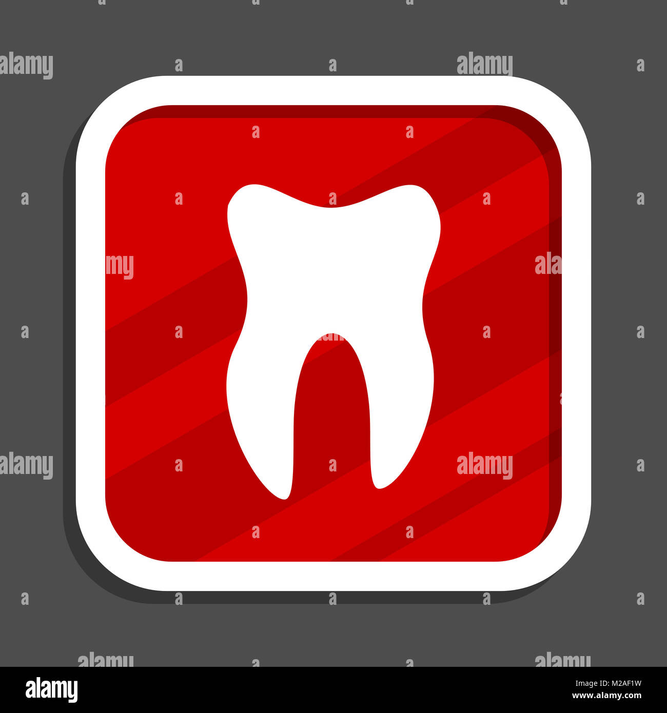 Tooth icon. Flat design square internet banner Stock Photo - Alamy