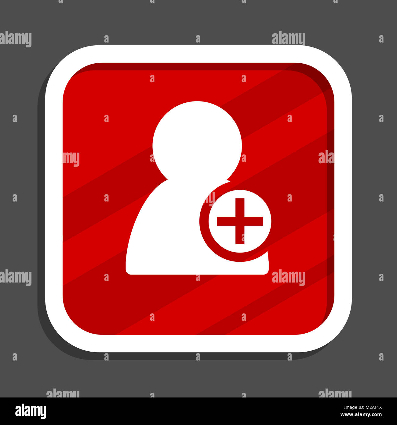 Add contact icon. Flat design square internet banner Stock Photo - Alamy