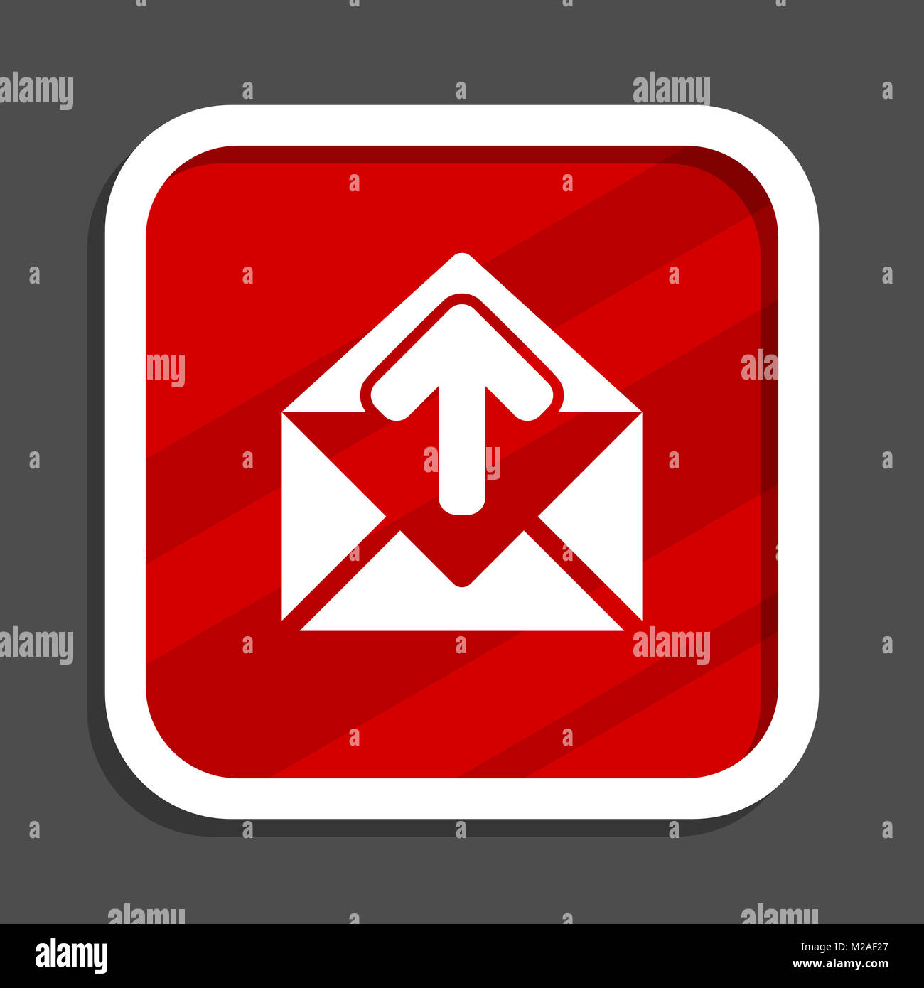 Email icon. Flat design square internet banner Stock Photo - Alamy
