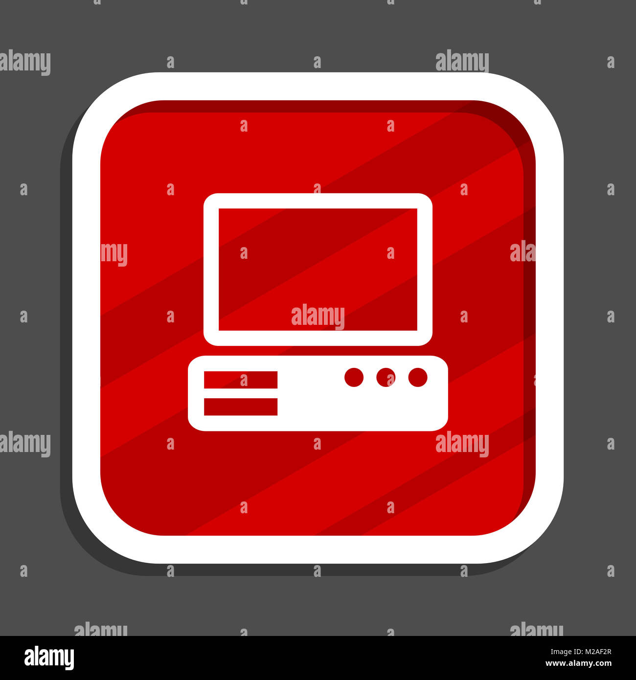 Computer icon. Flat design square internet banner Stock Photo - Alamy