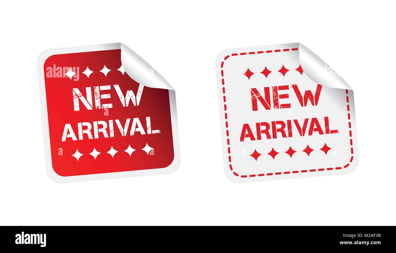 New arrival stickers. Vector illustration on white background Stock ...