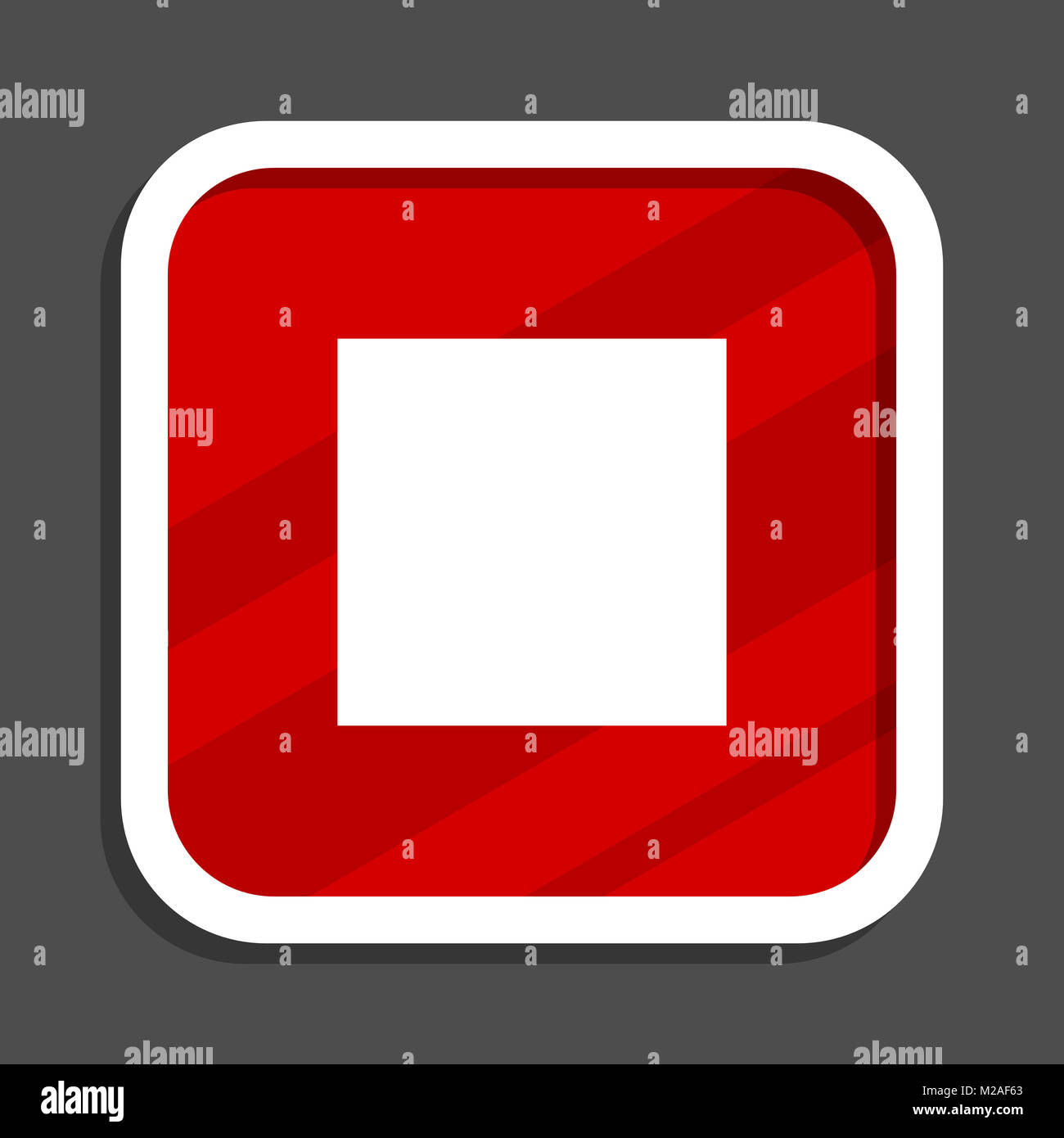 Stop icon. Flat design square internet banner Stock Photo - Alamy