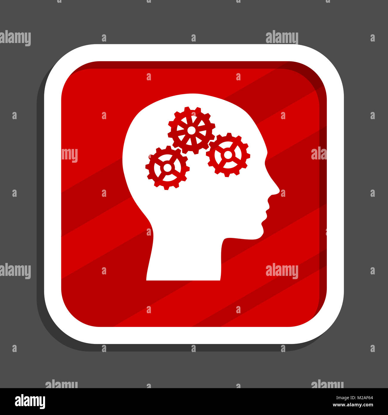 Head icon. Flat design square internet banner Stock Photo - Alamy