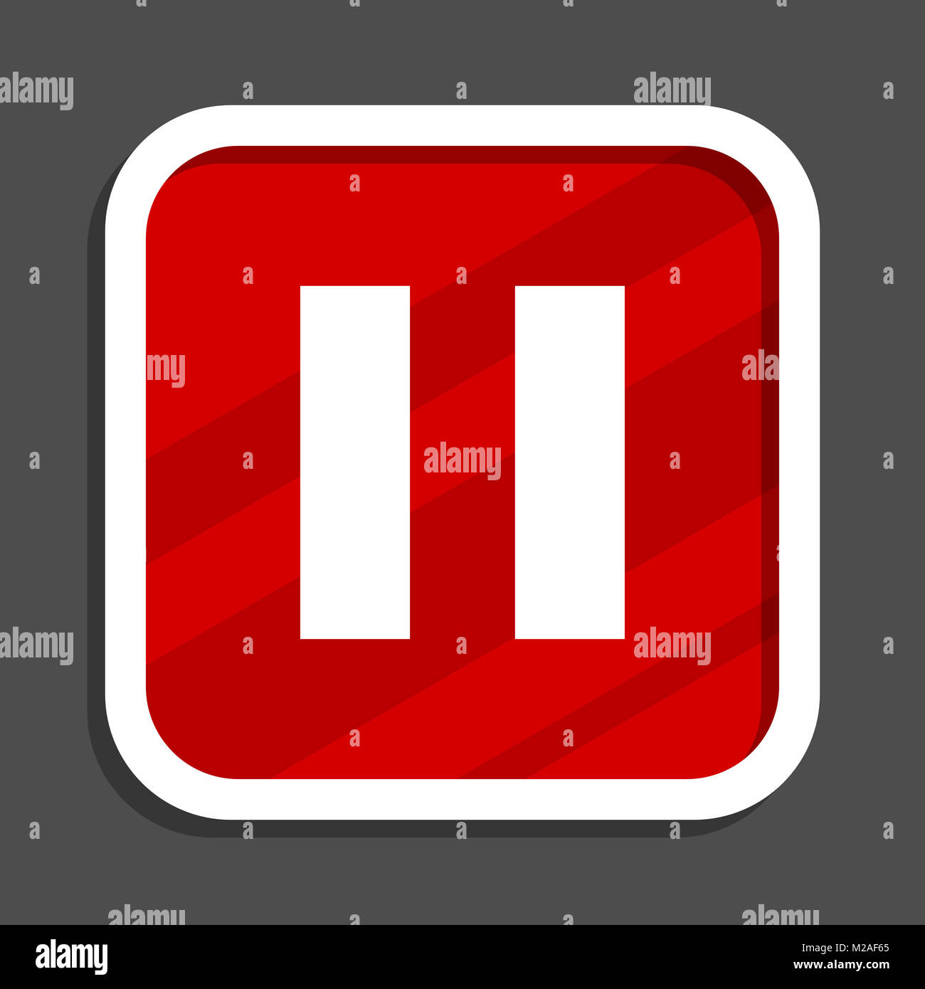 Pause icon. Flat design square internet banner Stock Photo - Alamy