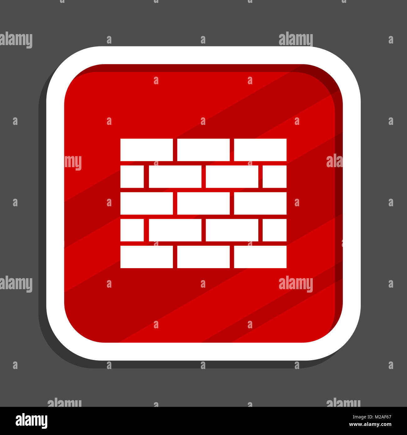 Firewall icon. Flat design square internet banner Stock Photo - Alamy