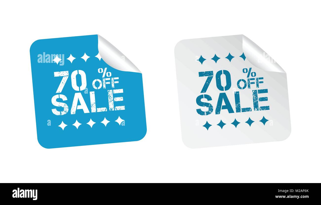 Sale stickers 70% percent off. Vector illustration on white background ...