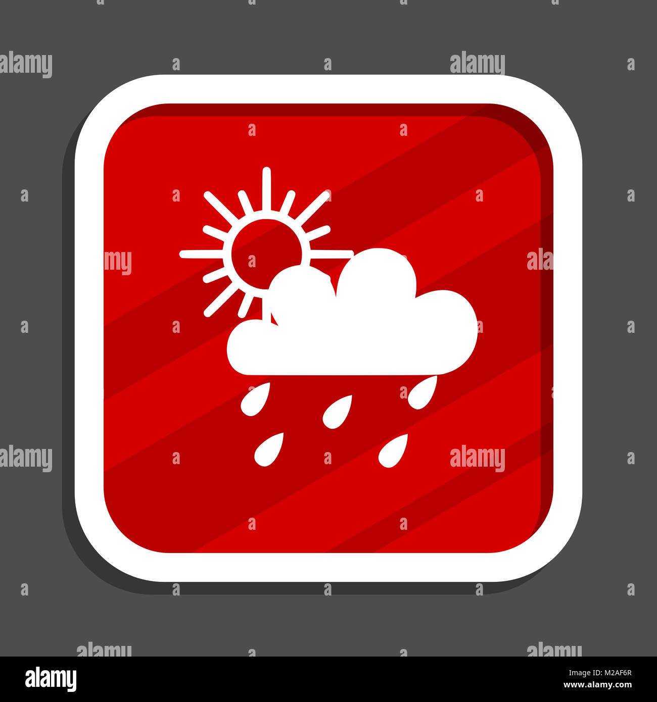Rain icon. Flat design square internet banner Stock Photo - Alamy