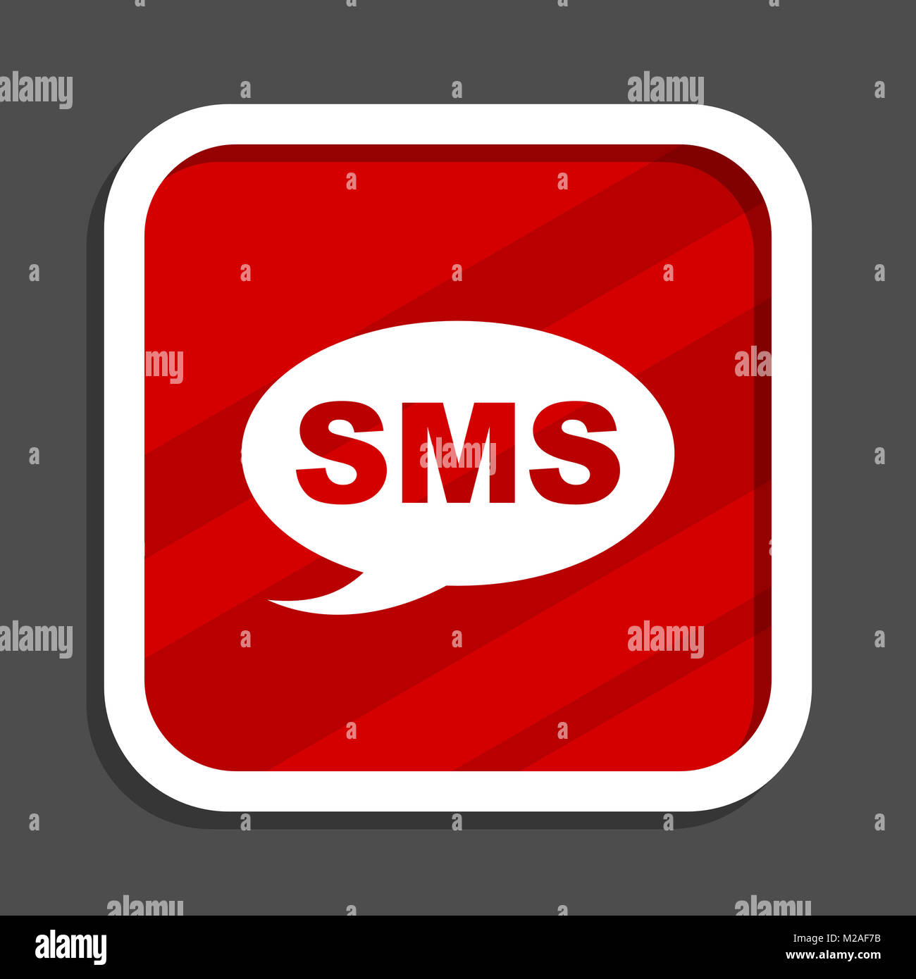 Sms icon. Flat design square internet banner Stock Photo - Alamy