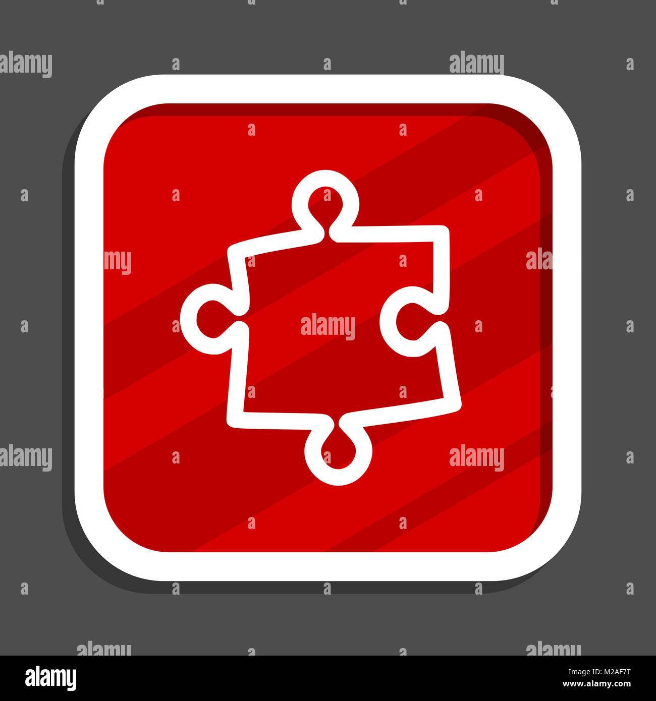 Puzzle icon. Flat design square internet banner Stock Photo - Alamy