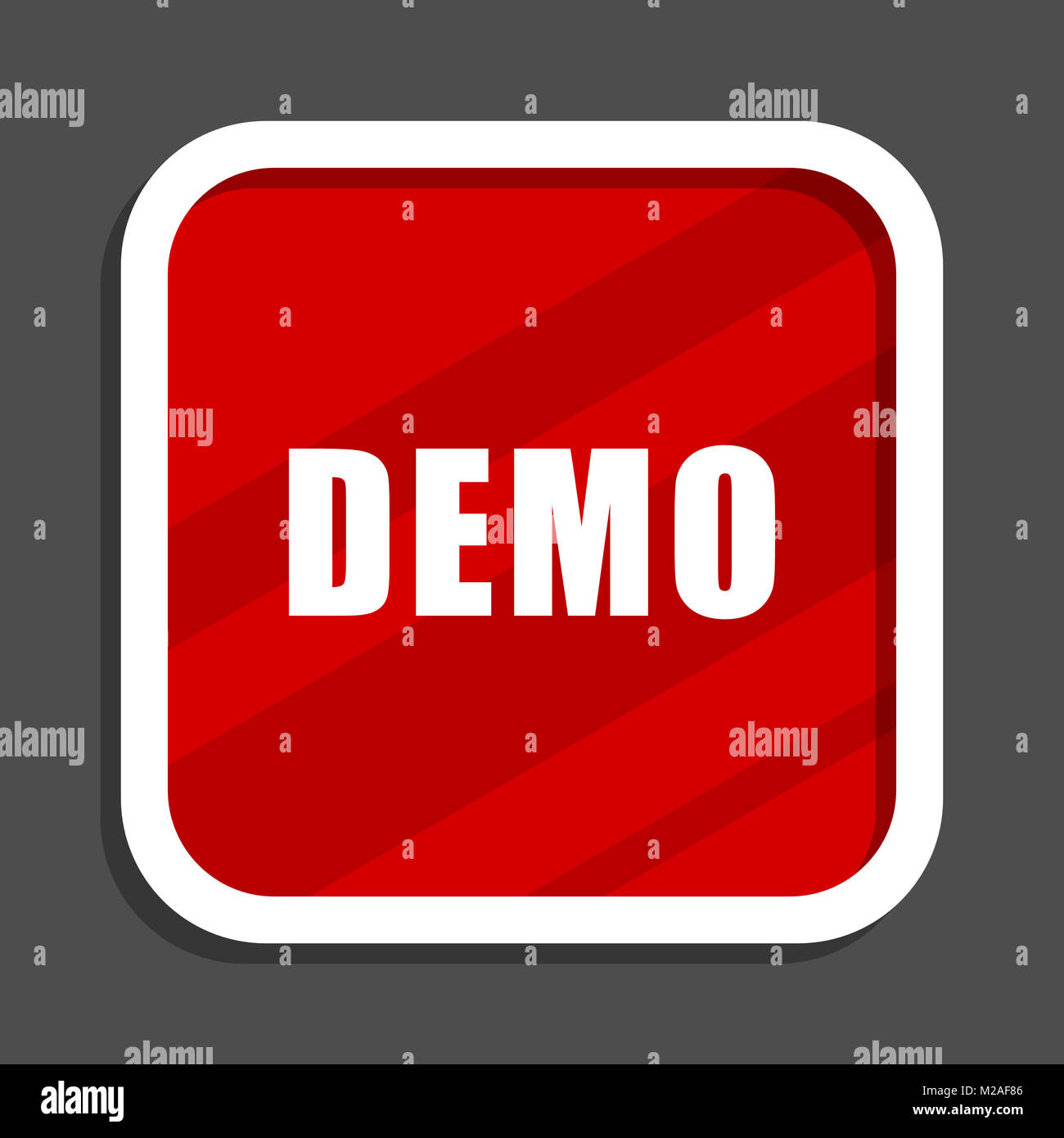 Demo icon. Flat design square internet banner Stock Photo - Alamy