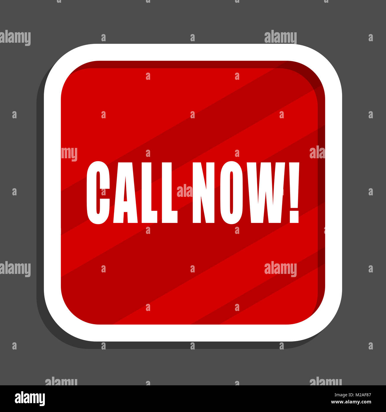 Call now icon. Flat design square internet banner Stock Photo - Alamy