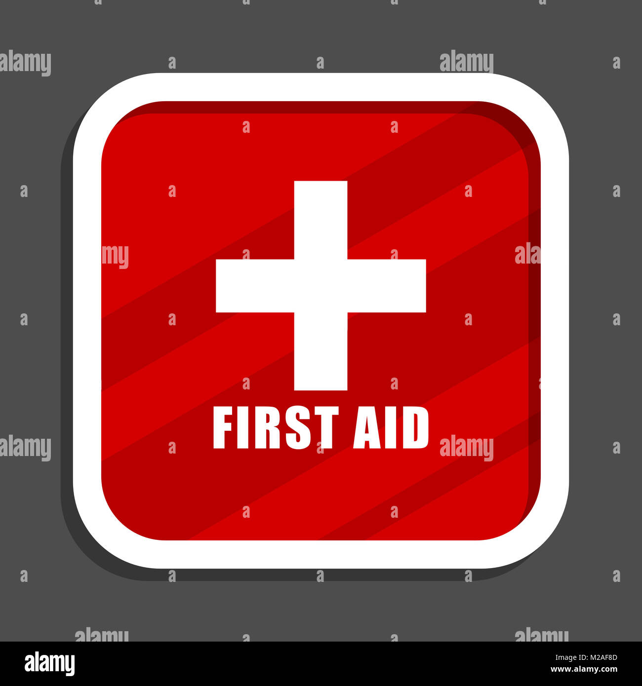 First aid icon. Flat design square internet banner Stock Photo - Alamy