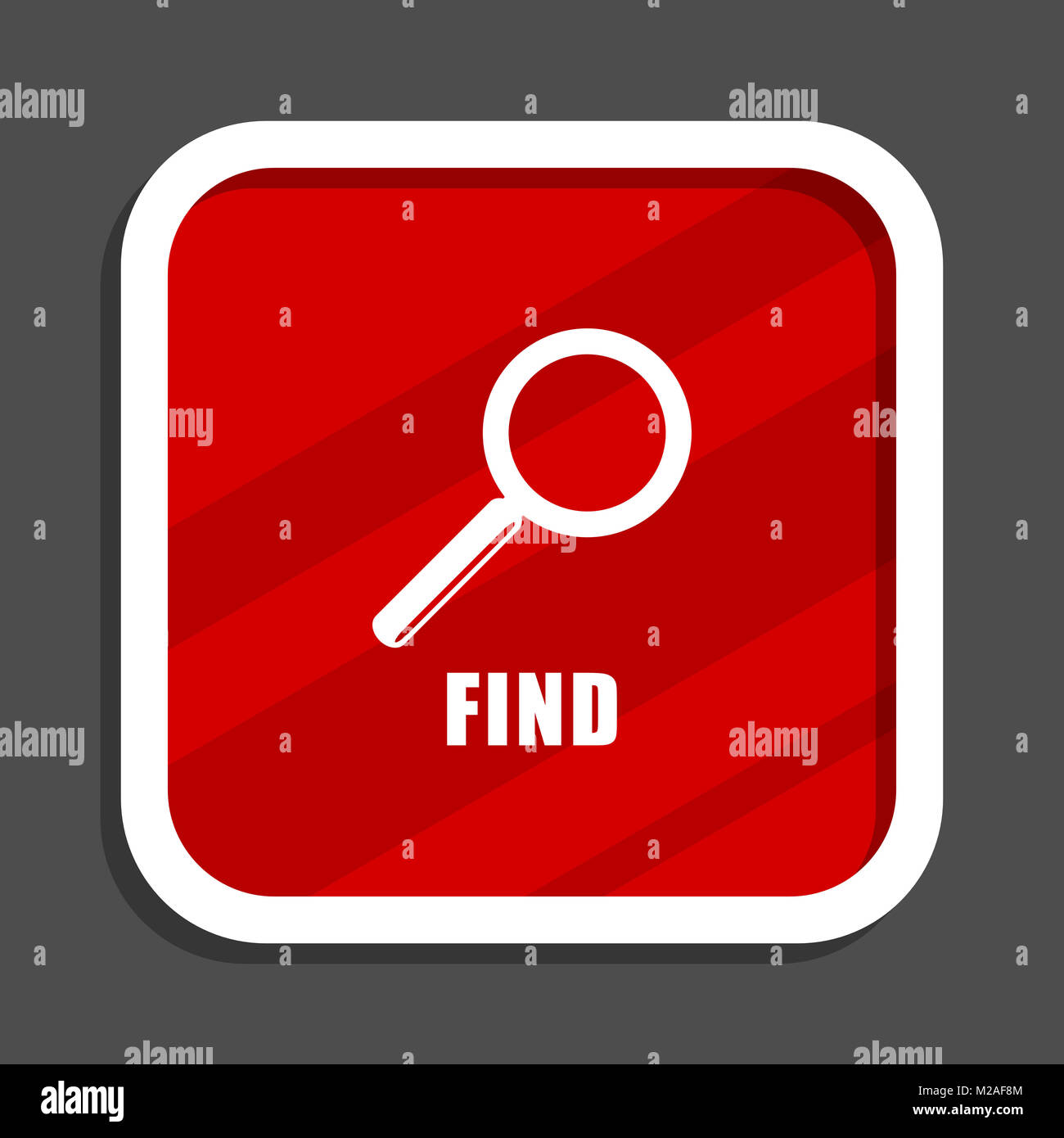 Find icon. Flat design square internet banner Stock Photo - Alamy