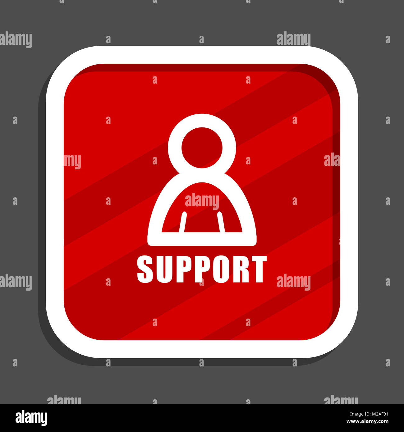 Support icon. Flat design square internet banner Stock Photo - Alamy