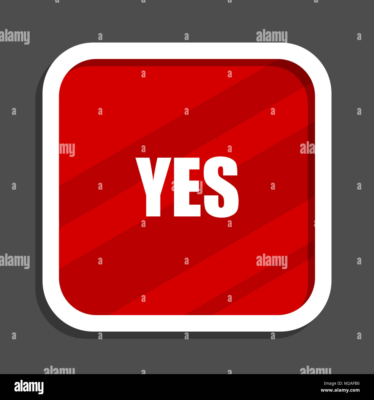 Yes icon. Flat design square internet banner Stock Photo - Alamy