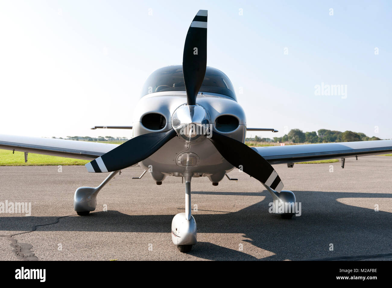 Detail of a sports airplane on the runway Stock Photo - Alamy