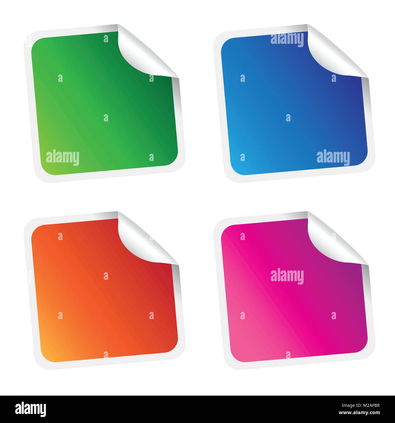 Set of blank stickers. Empty promotional labels. Vector illustration ...
