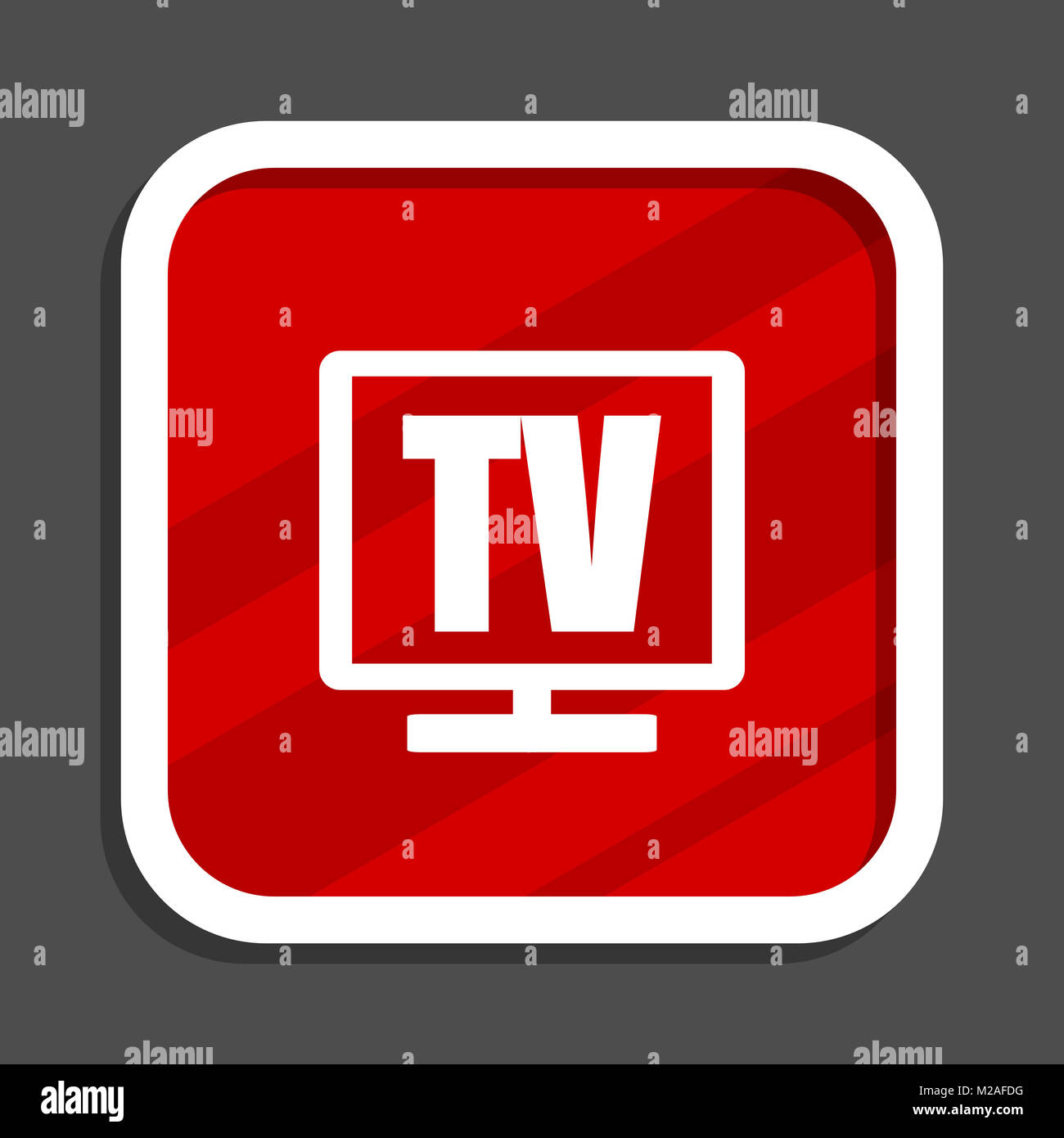 Tv icon. Flat design square internet banner Stock Photo - Alamy
