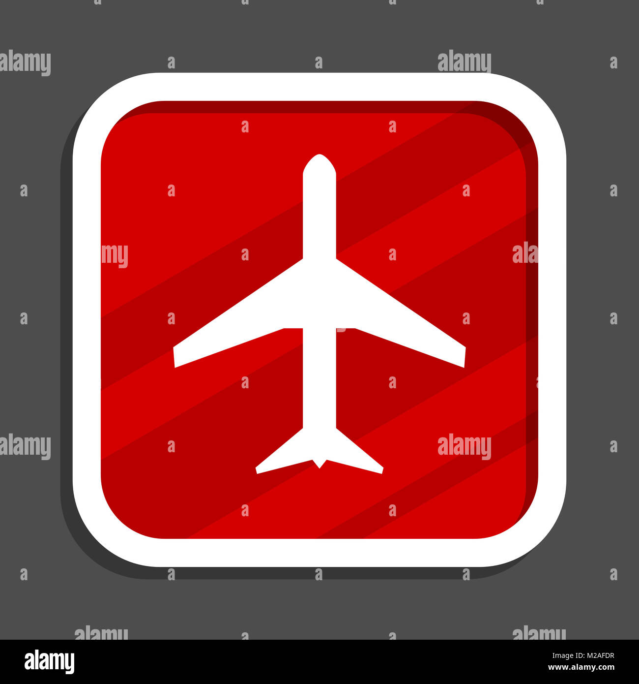 Plane icon. Flat design square internet banner Stock Photo - Alamy