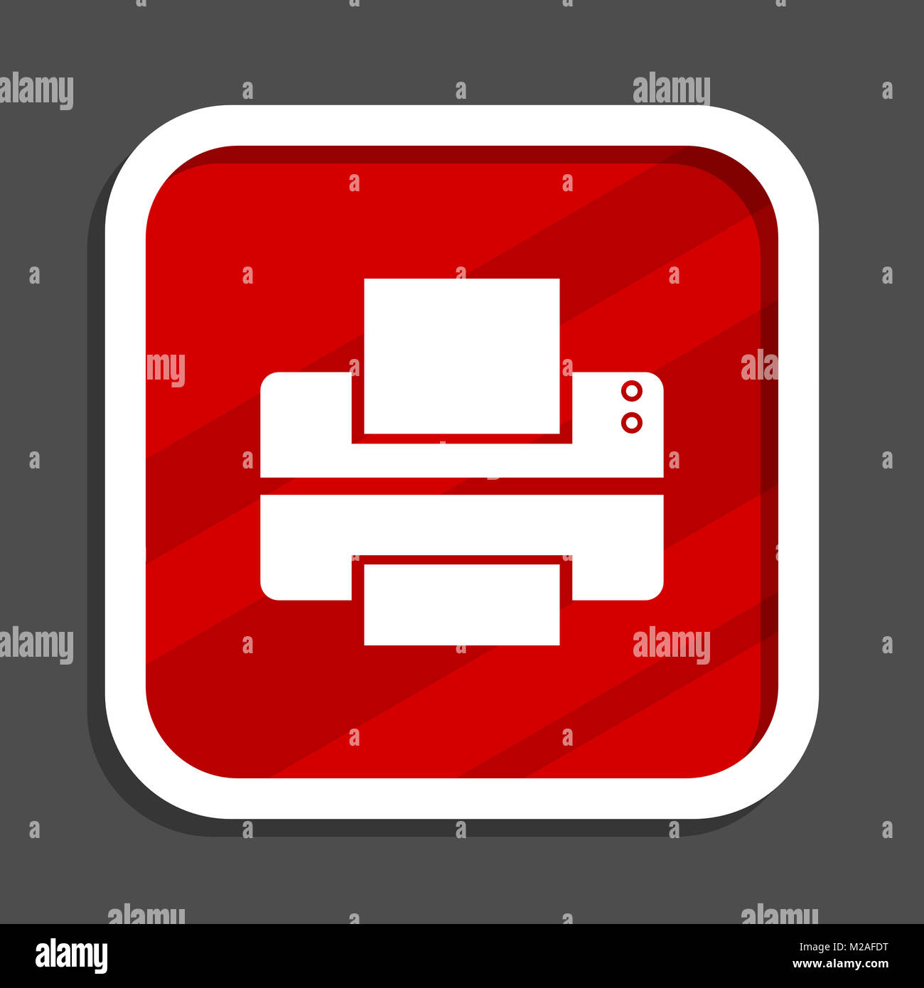 Printer icon. Flat design square internet banner Stock Photo - Alamy