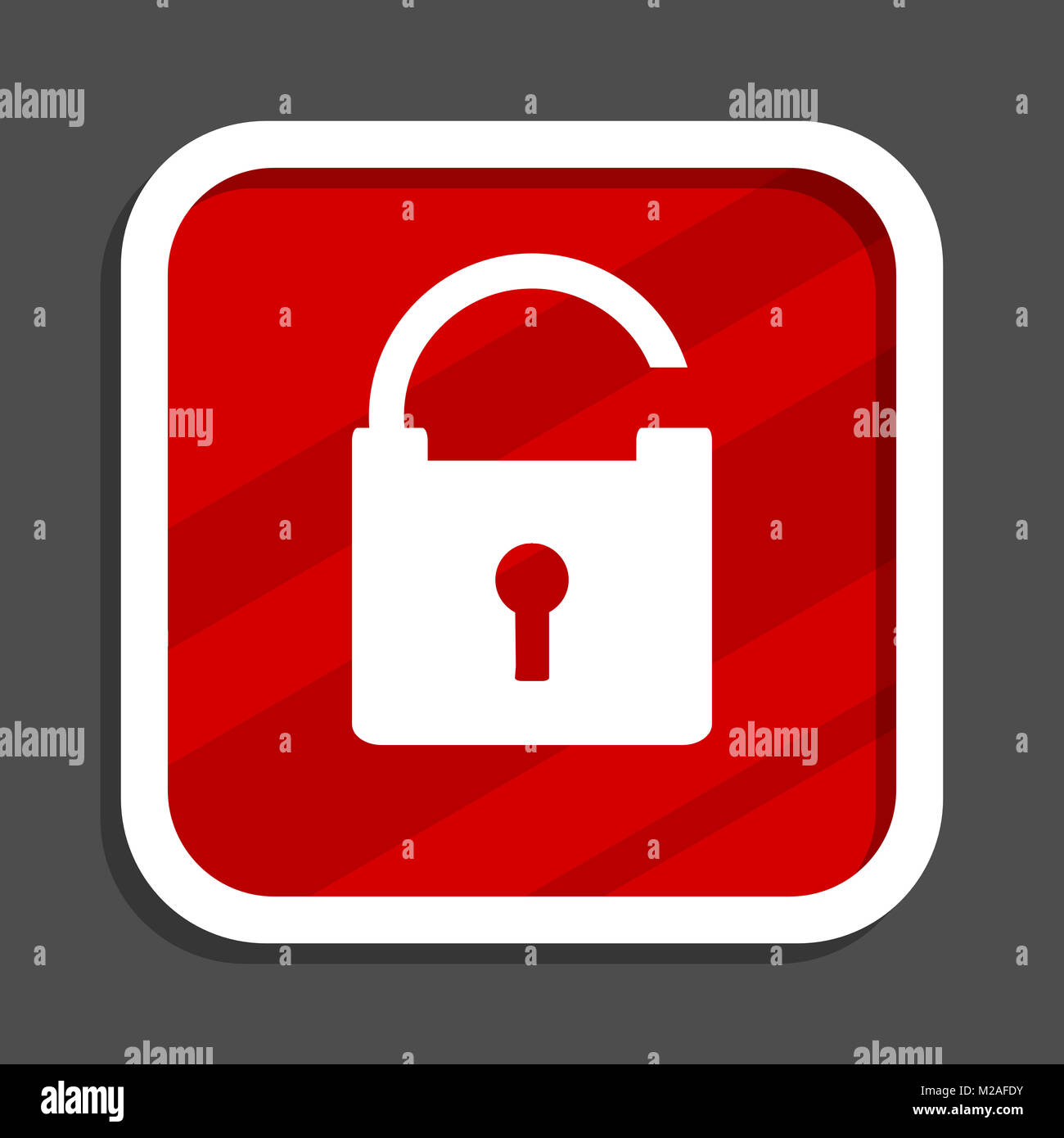 Padlock icon. Flat design square internet banner Stock Photo - Alamy