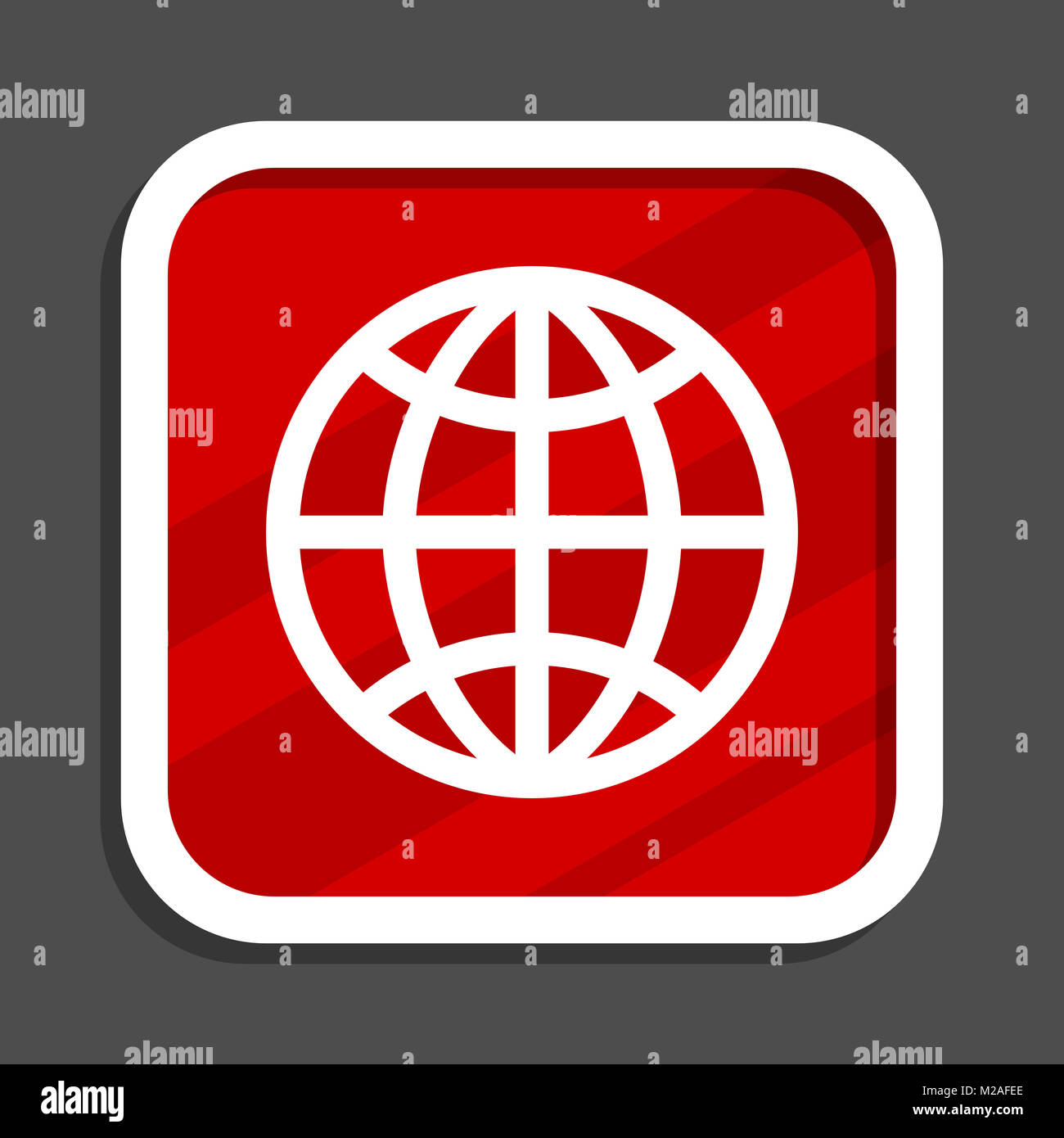 Earth icon. Flat design square internet banner Stock Photo - Alamy
