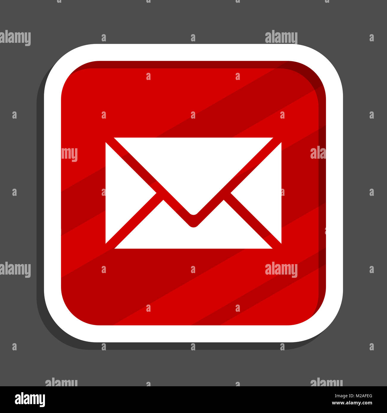Email icon. Flat design square internet banner Stock Photo - Alamy
