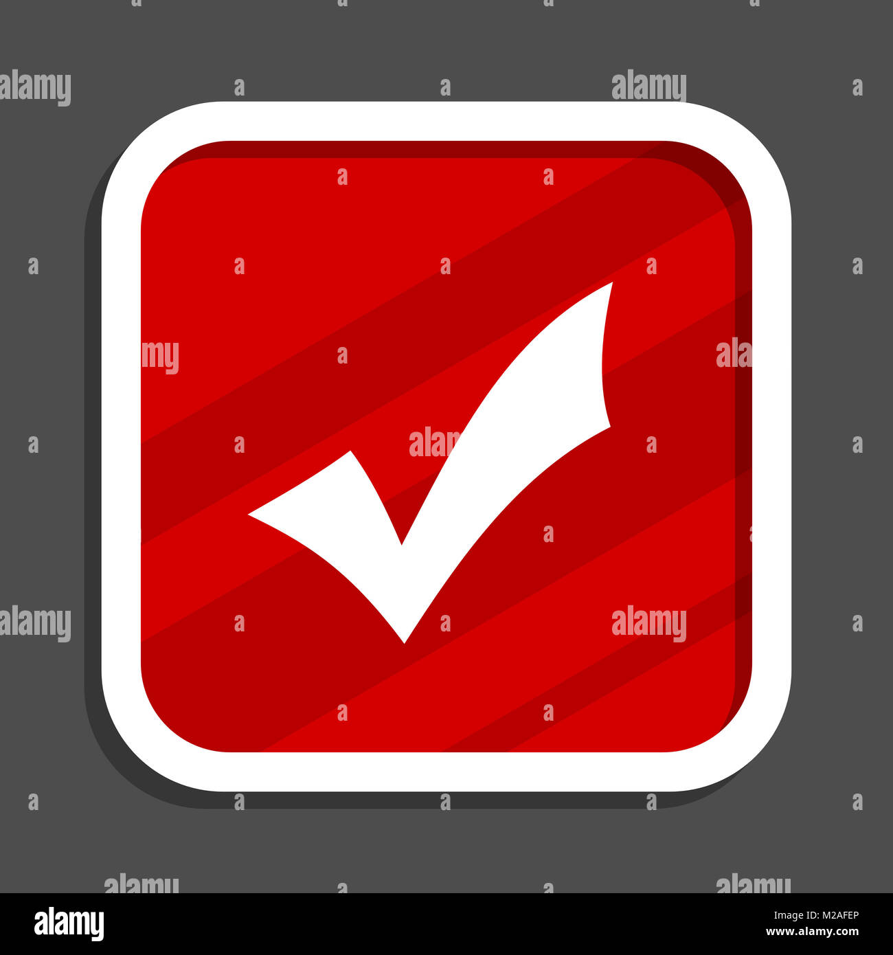 Accept icon. Flat design square internet banner Stock Photo - Alamy