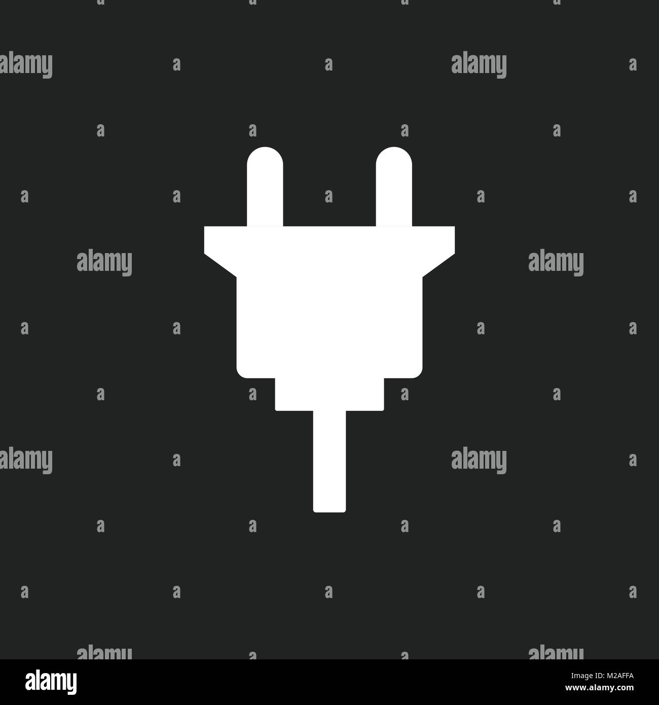 Electric plug icon. Power plug flat vector illustration on black ...